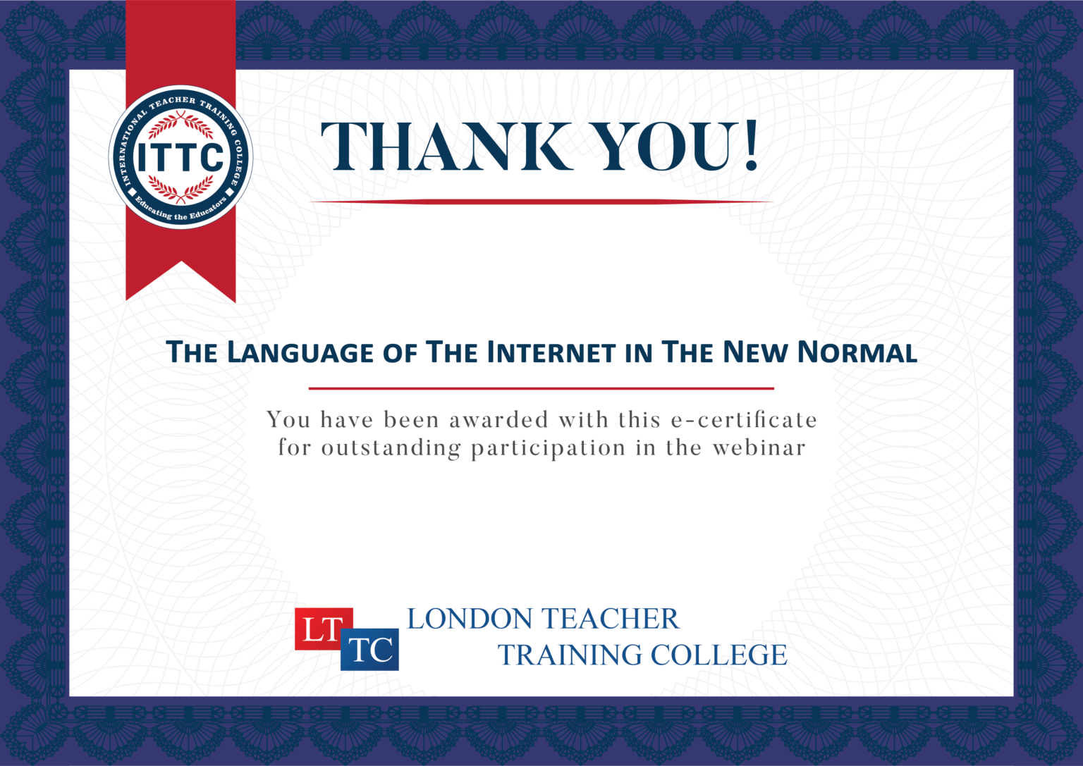 Thank You! - International Teacher Training College